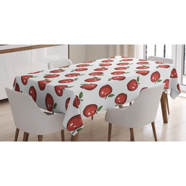 Classic Euro Apples Design Tablecloth - Durable Kitchen & Dining Fabric ...