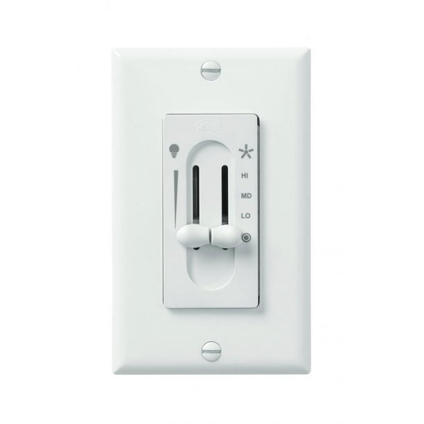 Hunter 27182 White Sliding Wall Control For Fan And Lights - Walmart.com