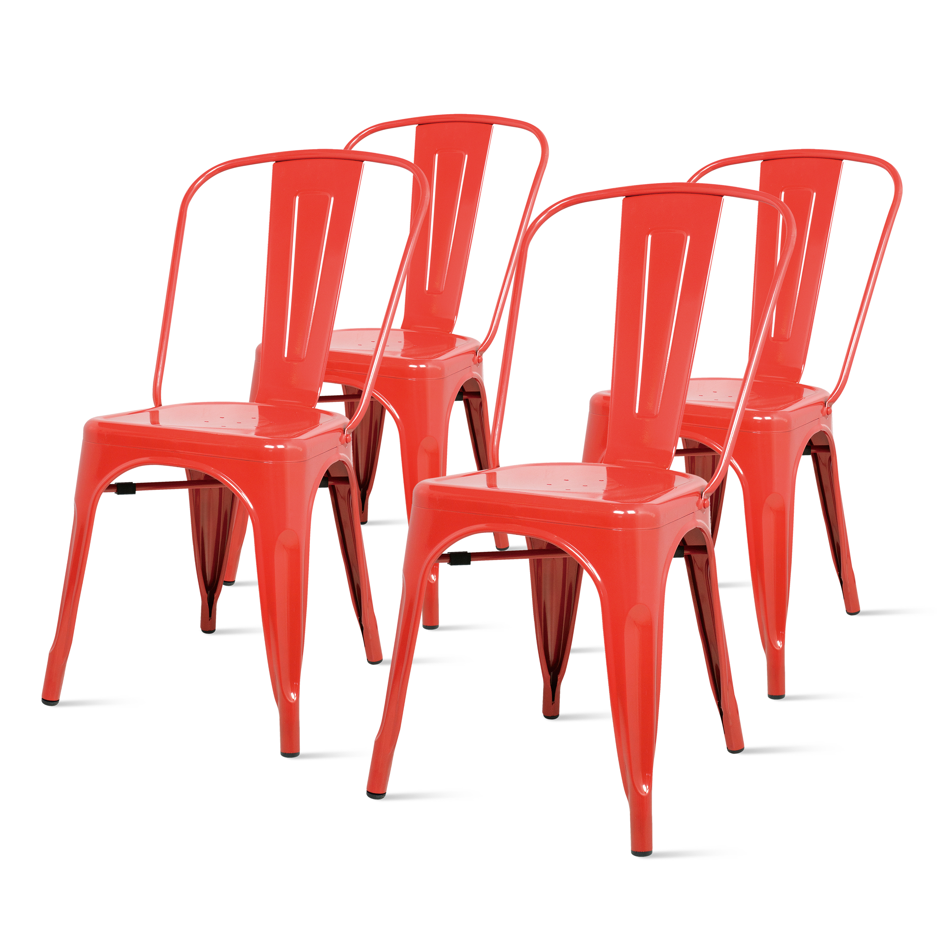 Metropolis Stackable Metal Side Chair (Set of 4), Multiple Colors ...