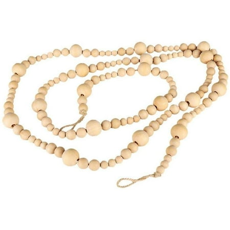 Wooden Beaded Garland Christmas Wood Bead Garland Christmas Tree ...