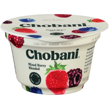 Chobani, Mixed Berry Blended Low-Fat Greek Yogurt, 5.3 oz - Walmart.com
