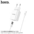 HOCO HOCO. C62A Mingyue Chargeur Double Port Tête de Charge standard Européen TYPE-C Ensemble de ...