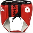 Amber Fight Gear Leather Open Face Boxing Headgear - No Cheek Sparring ...