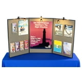 Tri-Fold Double-Sided Exhibition Display Board with Gray Fabric, 72 x ...