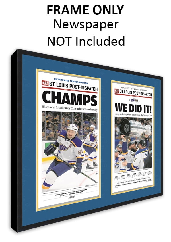 11x24 Newspaper Frame - with Blue and Yellow Double Mat - Made to ...