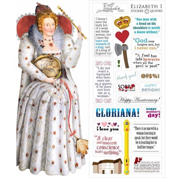 Stationery - Queen Elizabeth I - Card and Sticker Sheet New 0987 ...