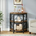 Tribesigns Half Round End Table, 3-Tier Narrow Side Table with Metal ...