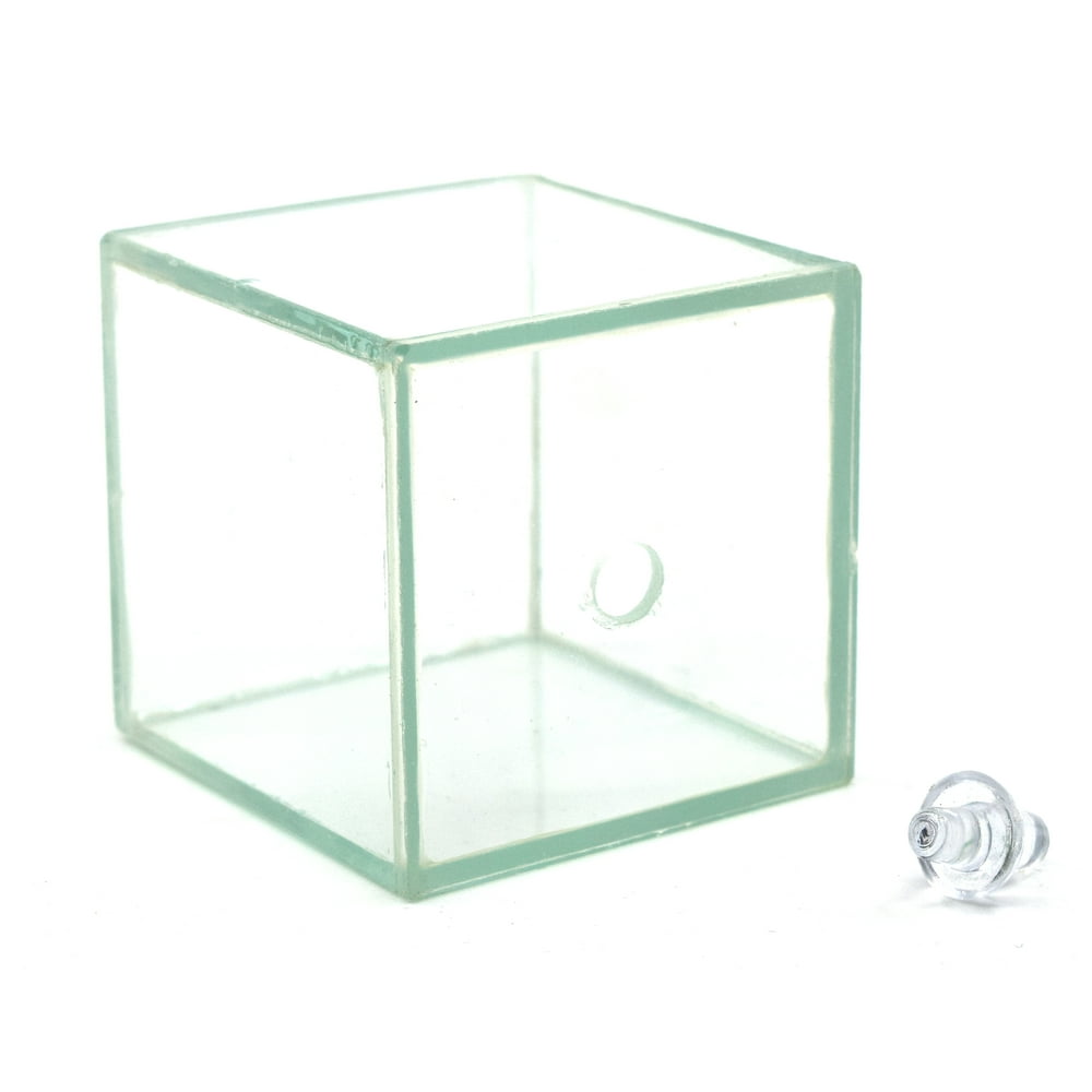 Hollow Glass Cube, with Stopper, Size 2x2x2" (50x50x50mm) - Great for ...