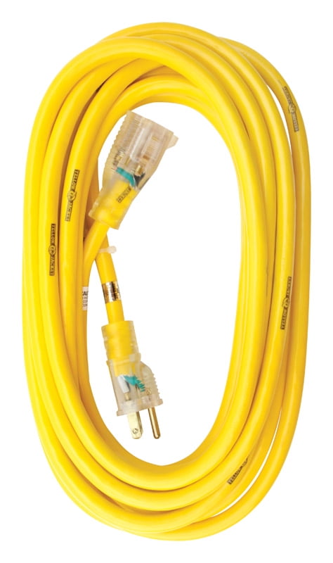 Yellow Jacket 2885 12/3 100' Yellow SJTW Heavy-Duty Extension Cord ...