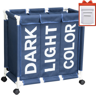 Over the Door Basketball Hamper with Metal Ring (Blue & Orange ...