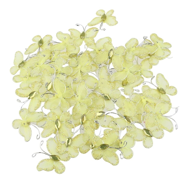 50pcs Sheer Mesh Wire Glitter with (Yellow) - Walmart.ca