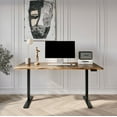 UMBZÖ Height Adjustable, Modern Walnut Standing Desk, Solid Wood with ...