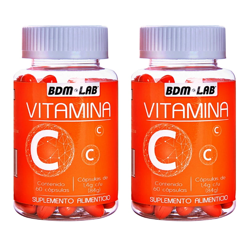 DUO PACK CÁPSULAS DE VITAMINA C Kit con 60 C/U BDM-LAB BDM 2 frascos ...