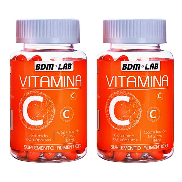 DUO PACK CÁPSULAS DE VITAMINA C Kit con 60 C/U BDM-LAB BDM 2 frascos ...