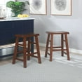 eHemco 24 Inches Solid Wood Backless CounterTop Bar Stools, Set of 2 ...