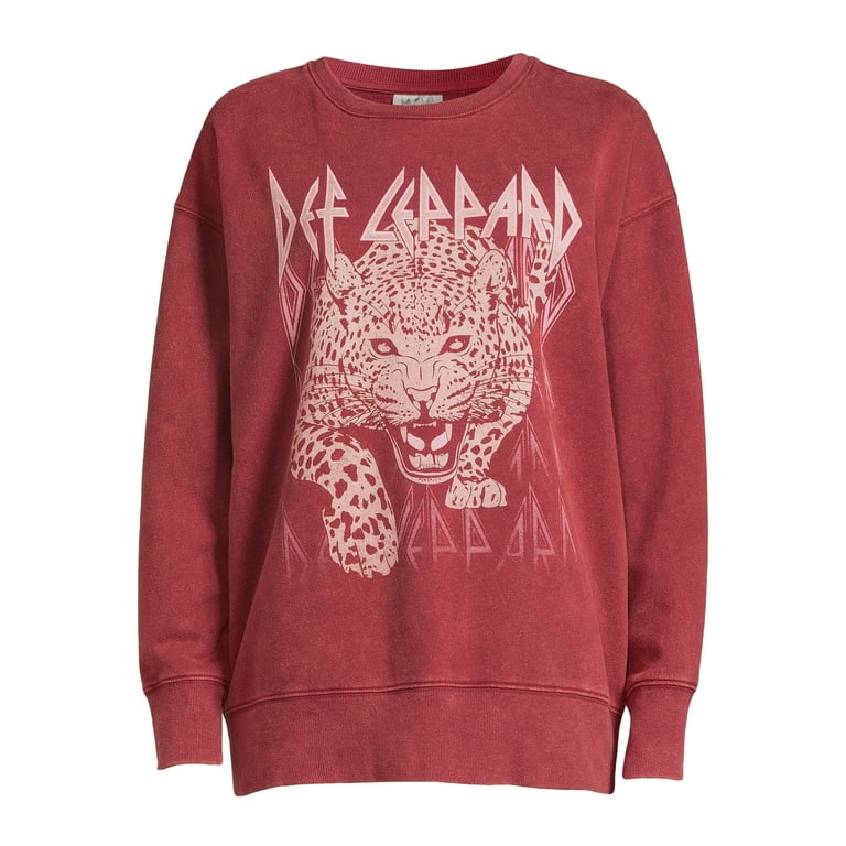 Time and Tru Women's Def Leppard Graphic Band Sweatshirt Time and Tru Women's Def Leppard Graphic Band Sweatshirt