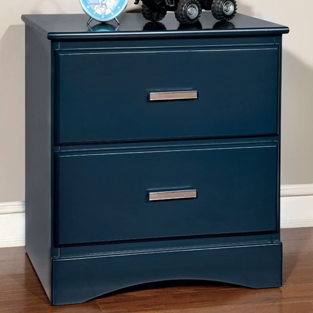 Benzara Prismo Transitional Style Night Stand, Blue - Walmart.com ...