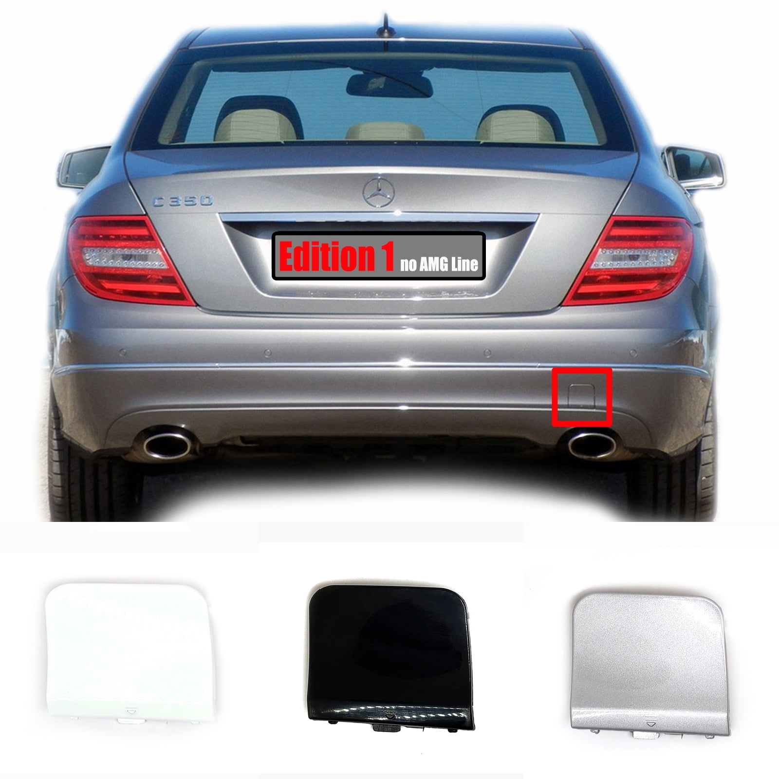 Trimla Edition 1 Rear Tow Cover for Mercedes-Benz C-Class W204 AMG Line ...