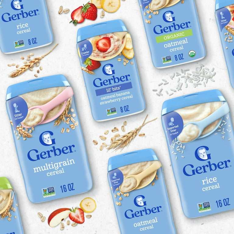 Gerber Dry Cereals Gerber 1st Foods Baby Cereal, Grain & Grow Oatmeal,