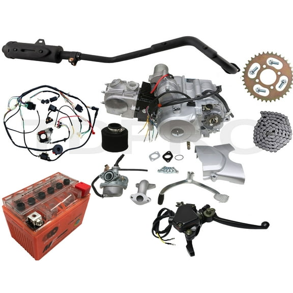 4 Stroke 125cc Semi Auto Engine Motor kit 3 Speed + Reverse Electric ...