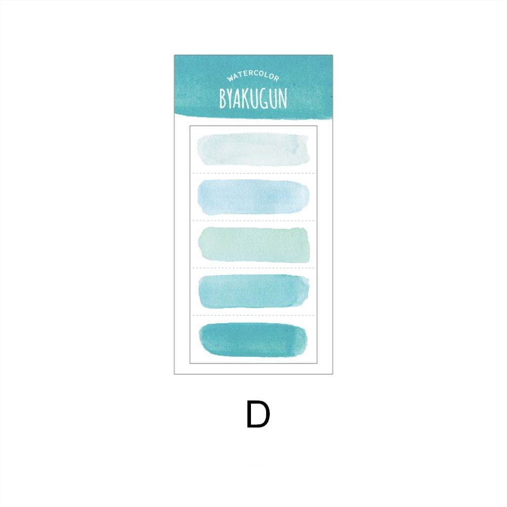 20 Sheets Watercolor Stationery Tearable Bookmarks Sticky Note Notepad ...