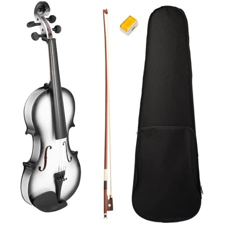 Solid Wood Acoustic Violin Fiddle lack/White with Shell Case ow Rosin ...