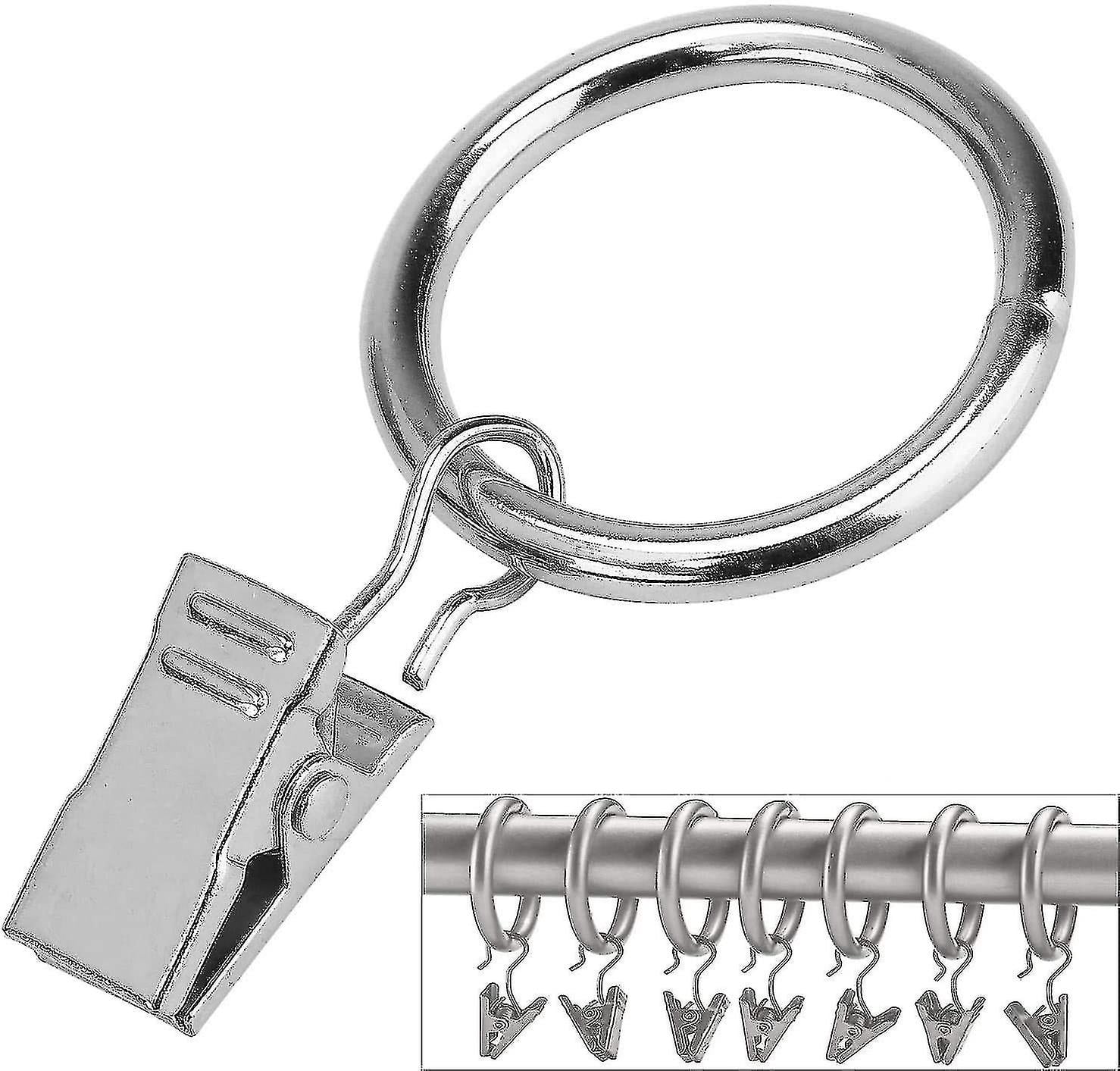 20pcs Stainless Steel Window Curtain Rings 25mm With Clamps | Bodega ...