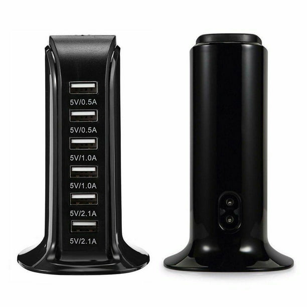 6 Port USB Hub Tower - Multi-Port USB Tower Hub Desktop Cellphone USB ...