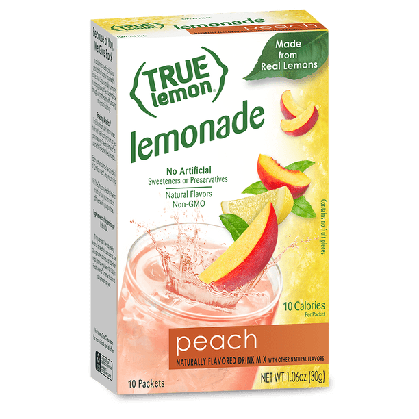(10 Packets) True Lemon Peach Lemonade Stevia Sweetened, On-The-Go ...