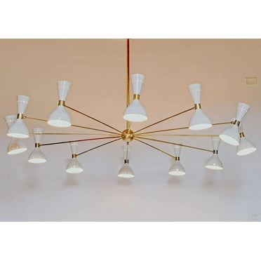 Sputnik Huge Italian Chandelier Style Stilnovo Mid Century 6 Arms/12 ...