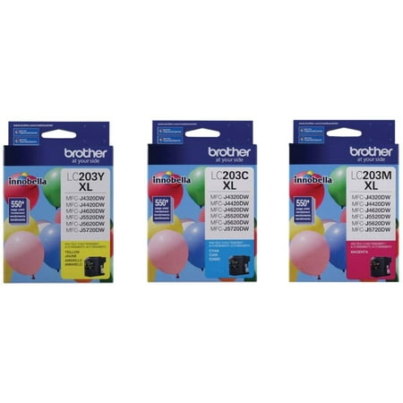 Brother LC-203 High Yield Ink Cartridge Set Colors Only (CMY) | Walmart ...