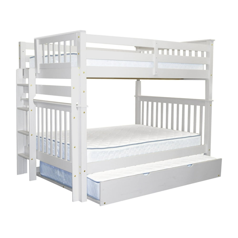 Bedz King Bunk Beds Full over Full Mission Style with End Ladder and a ...