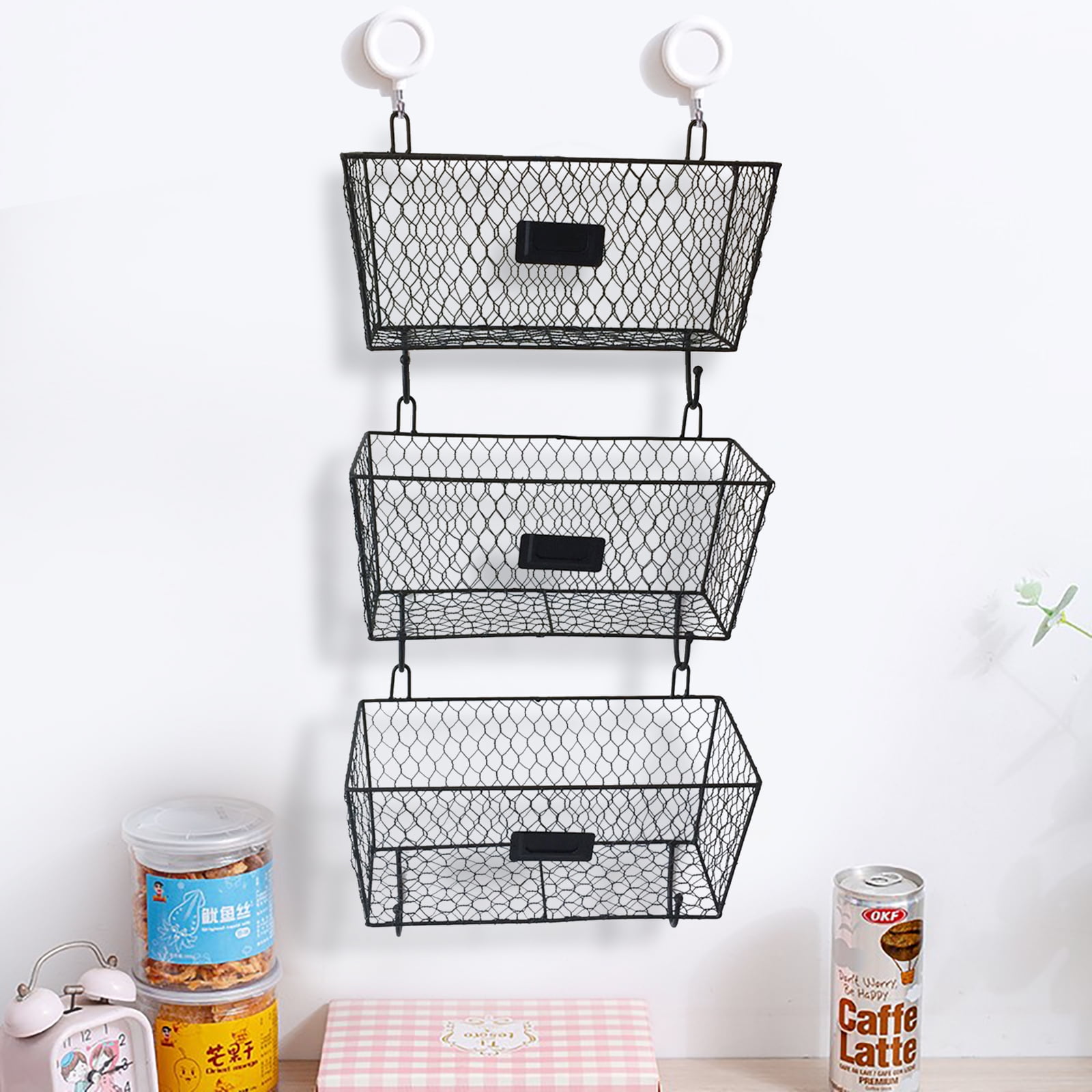 Topcobe Modern Metal Baskets for Kitchen Cabinets, Wire Storage Baskets ...
