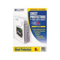 C-line 05587 Sheet Protectors w/Eight Clear Index Tabs & Inserts, Heavy ...