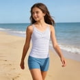 CHENge Girls Tankini Swimsuit 2 Piece Bathing Suit Criss Cross Ruched ...