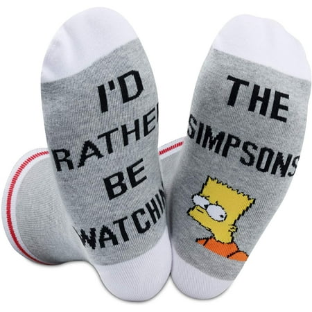 Funny Cartoon Socks Gift Socks I’d Rather Be Watching The TV Show ...