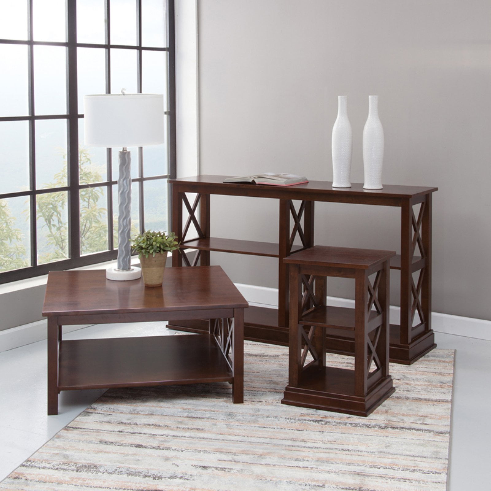 Hampton Sofa Server Table With Shelves | Baci Living Room