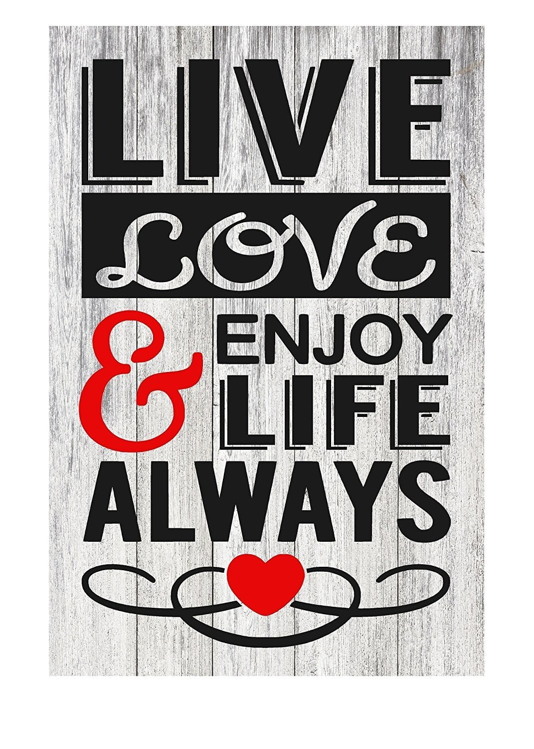 Live Love & Enjoy Life Always Rustic Metal Sign Home Decor Red & Black ...