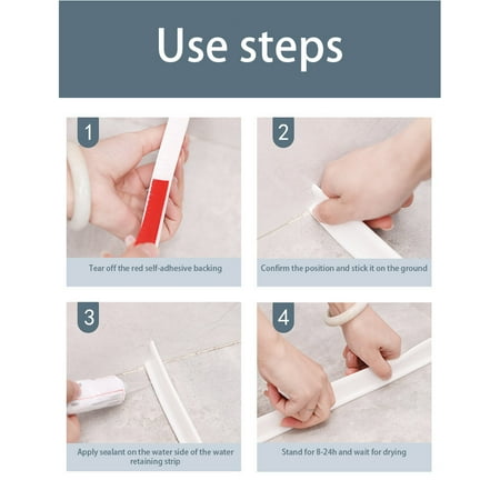 Bathroom Water Barrier Self Adhesive PVC Retaining Strip Kitchen Sink ...