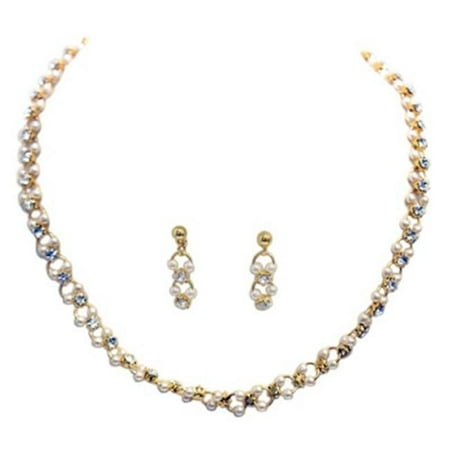 Gold Chain With Pearls Necklace And Earrings Set | Walmart Canada
