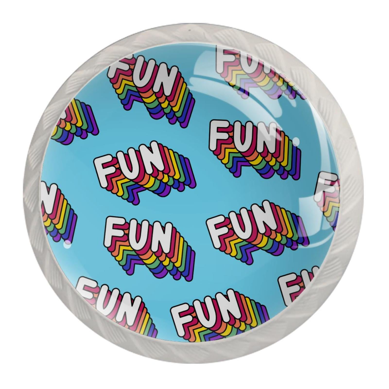 4 Pcs Funny Words FUN Knobs for Kitchen Cabinet Cupboard Dresser ...