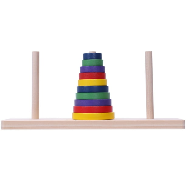 Wooden Colorful Ten-storey Tower of Logic Puzzle Brain Teaser ...