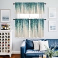 Blue Eucalyptus Leaves Kitchen Curtains Set for Windows, Summer ...
