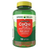 Spring Valley Rapid-Release CoQ10 Dietary Supplement Softgels for Heart Health, 200 mg, 150 ...