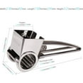 Rotary Cheese Grater Handheld with 4 Blades, Stainless Steel Veggie ...