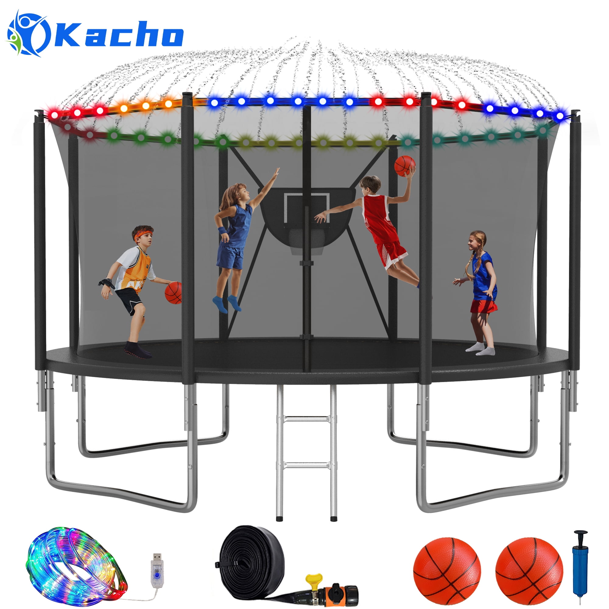 Kacho Trampoline for Kids, Trampoline 12FT 10FT 14FT 16FT, Heavy Duty ...