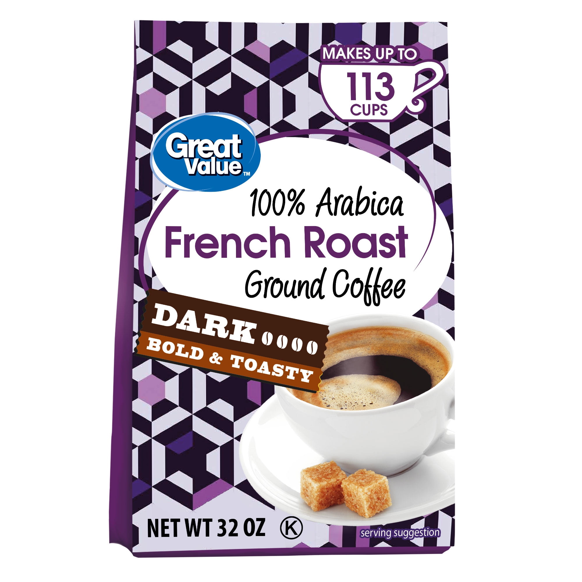 Great Value French Roast Ground, 100% Arabica, Medium Roast, Ground ...