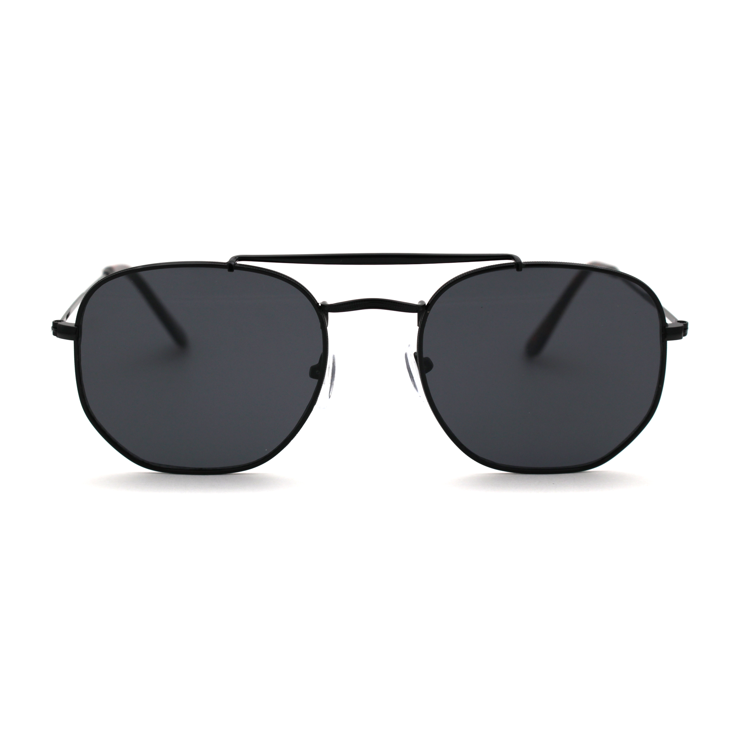 Retro Vintage Flat Top Bridge Dad Shade Sunglasses All Black - Walmart.com