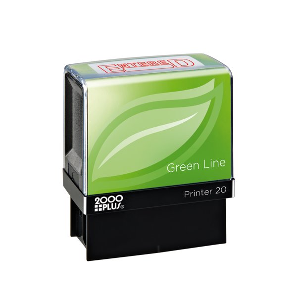 2000Plus® Green Line Message Stamp, ENTERED, Red Ink - Walmart.com ...