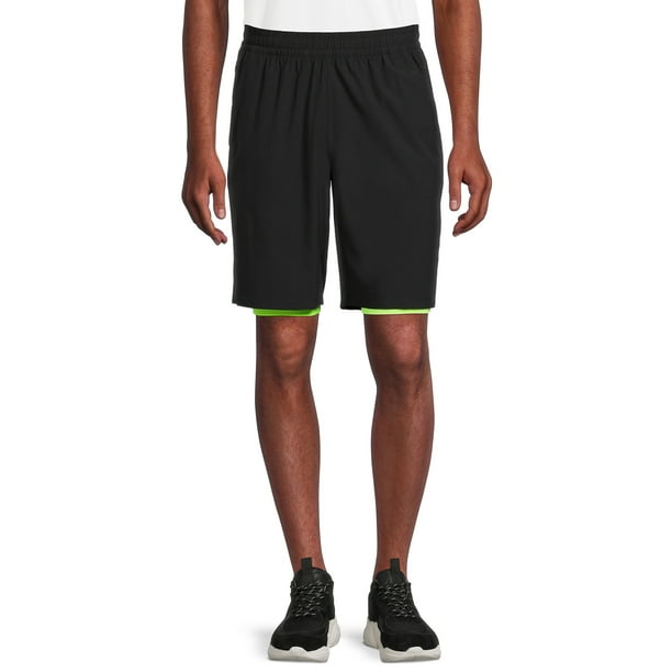 Athletic Works Men's 2-in-1 Workout Short with Built-In Pocket Liner ...